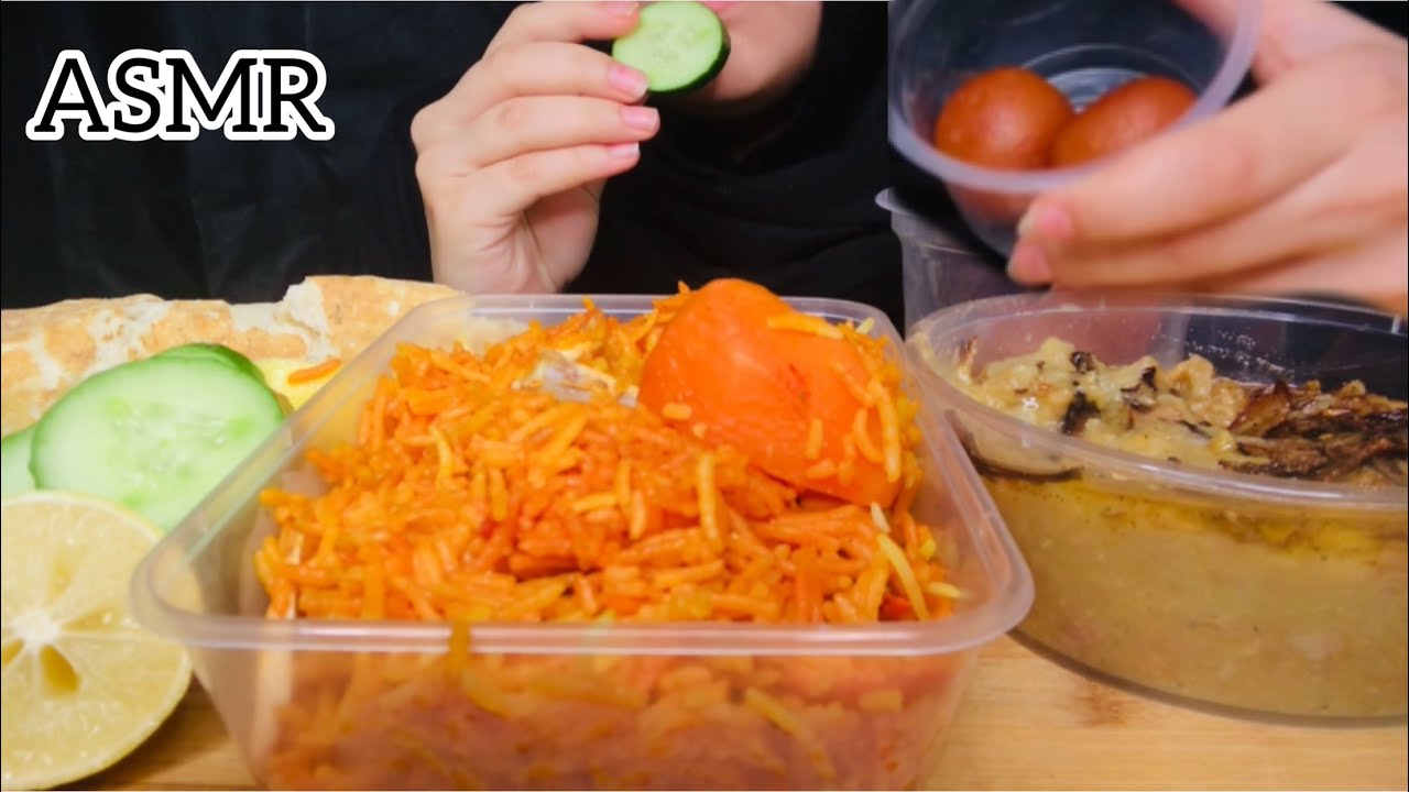 ASMR Pakistani food|Alo biryani,haleem,Gulab jamun|pakistani mukbang ...