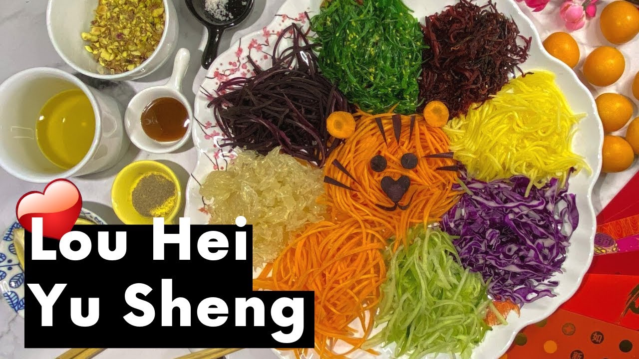 How To Lou Hei Yu Sheng For Chinese New Year | Yu Sheng Recipe - YouTube