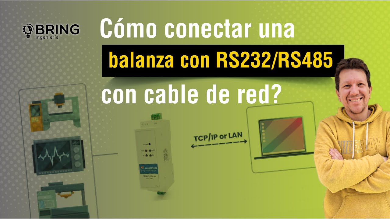 Como conectar una balanza o equipo con RS232 o RS485 a distancia por cable de red? - YouTube