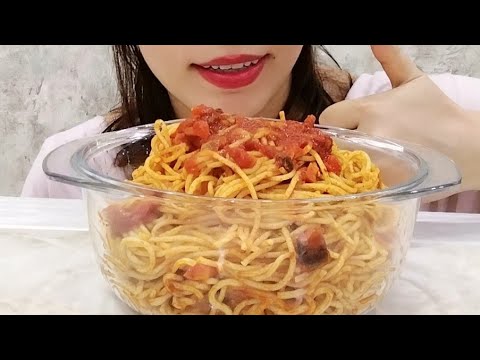 Asmr mukbang spaghetti |asmr eating Spaghetti with spicy sauce - YouTube