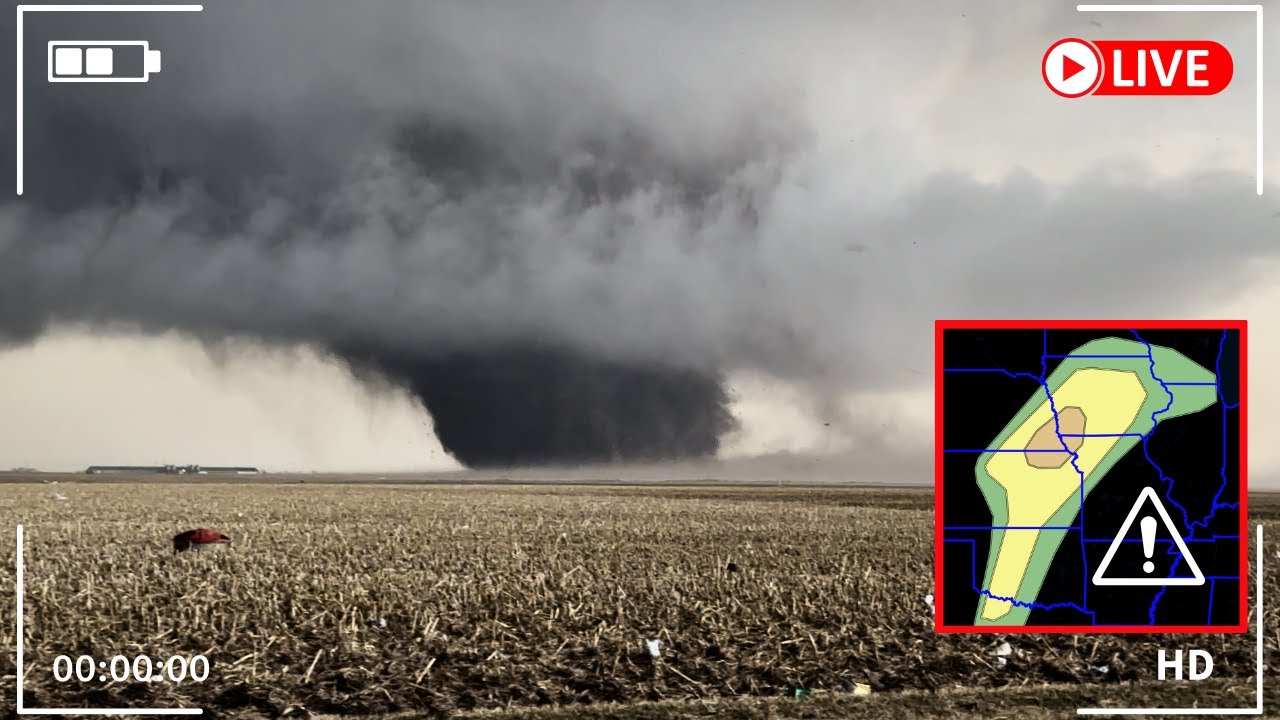 🔴Live STORM CHASER: GIANT Hail and TORNADOES possible! - YouTube
