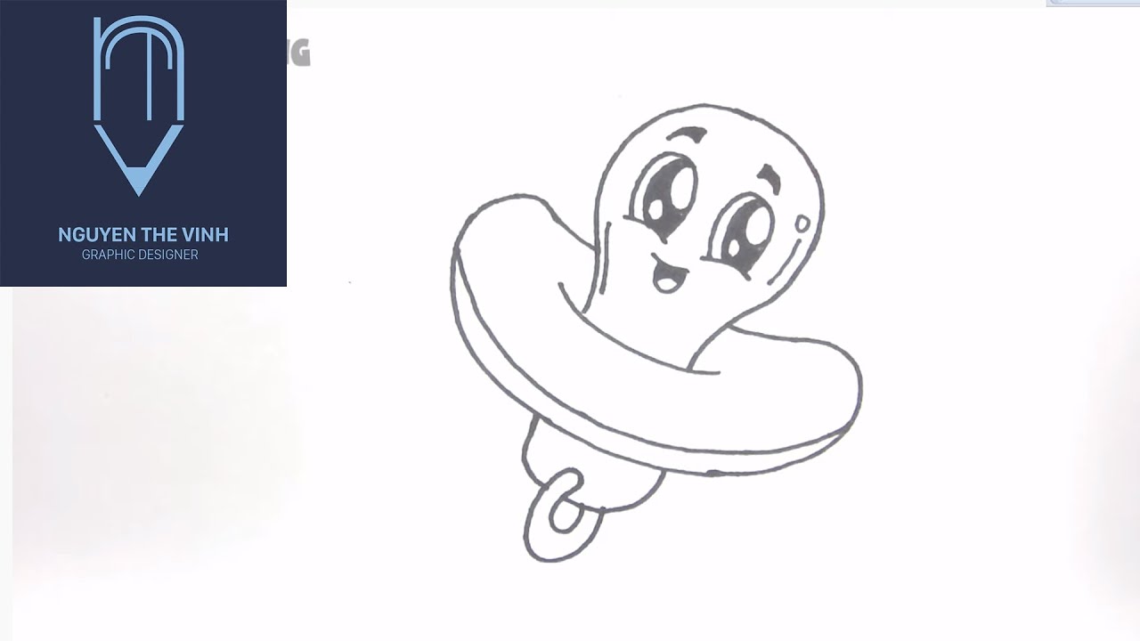 How to draw a Pacifier | Pacifier Drawing Lesson - YouTube