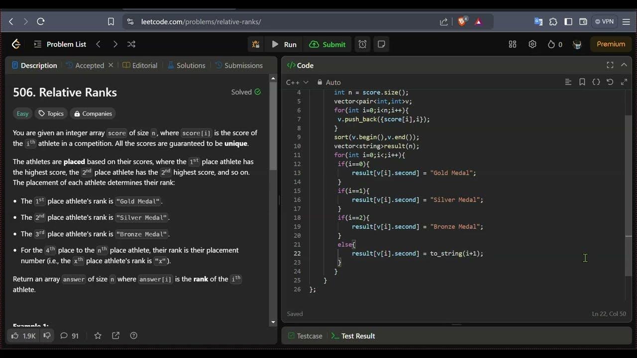 Leetcode 506 Relative Ranks C Solution Explained Youtube