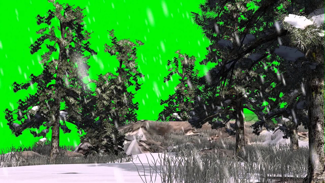 snowy christmas landscape - green screen - free use - YouTube