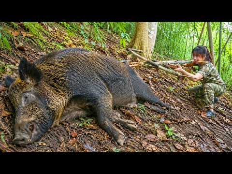 Alone in the Wilderness | Expert Wild Boar Hunting and Trap Making Skills