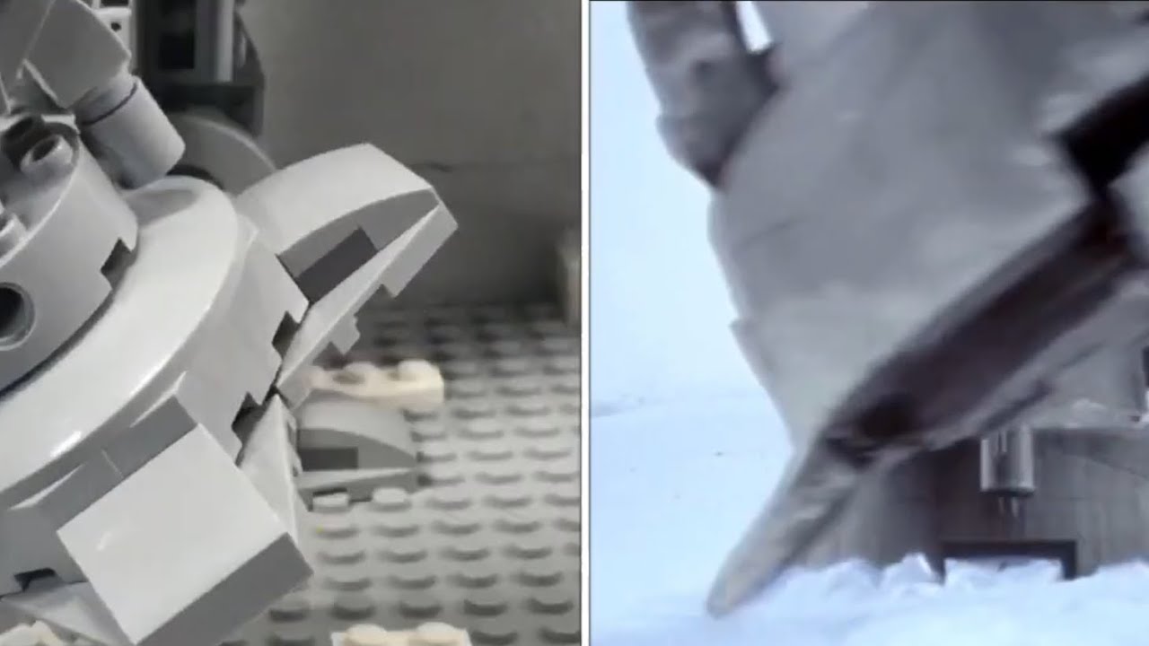 Luke destroys and AT-AT but in lego (side by side) - YouTube