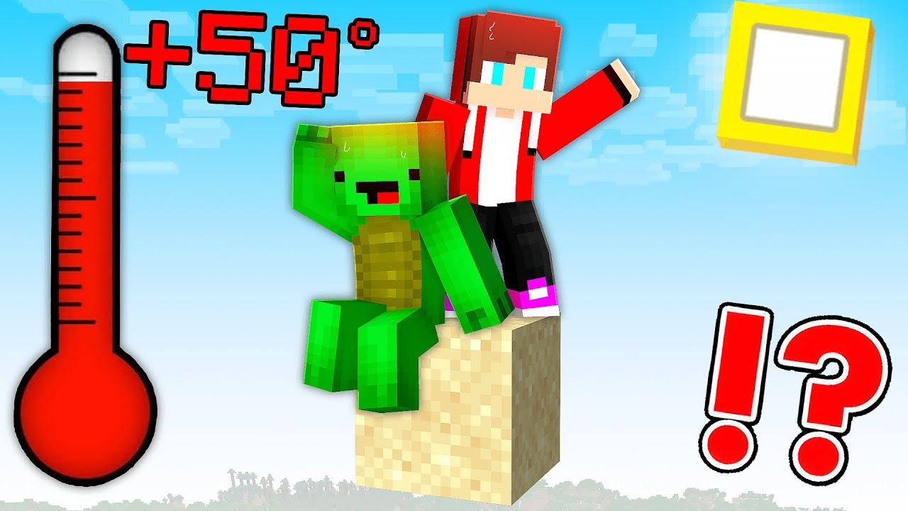 JJ And Mikey Survive On DESERT ONE BLOCK In Minecraft - Maizen - YouTube