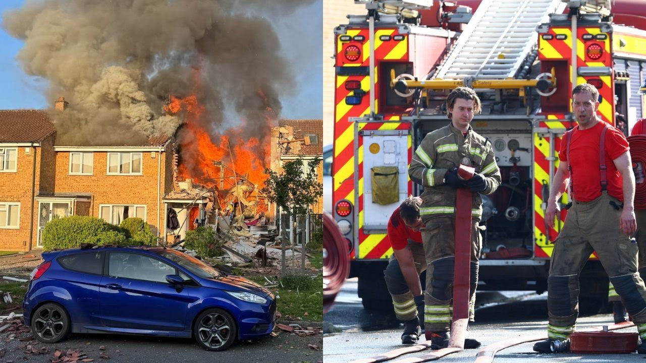House destroyed in suspected gas explosion | SWNS - YouTube