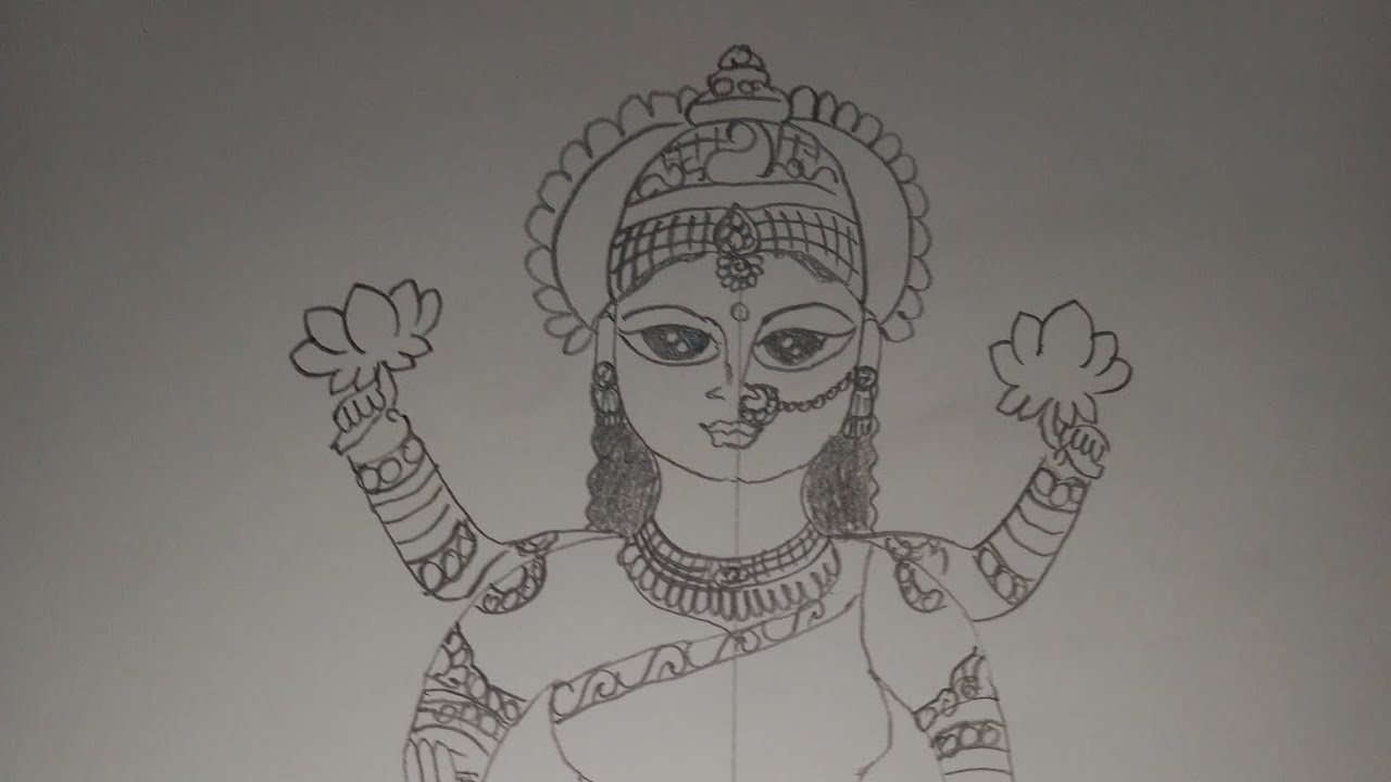 Diwali Special:-How to draw Mata Mahalakshmi 💐🙏 - YouTube