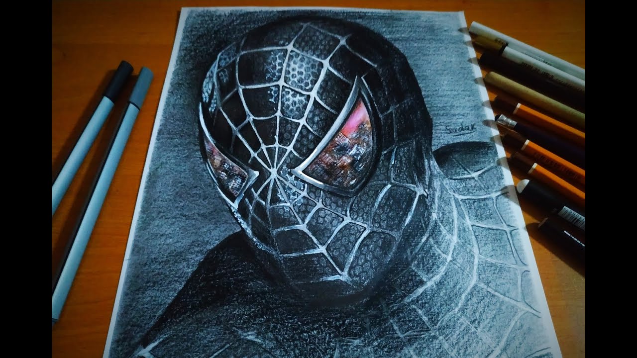 Drawing Spider-Man Symbiote Suit - Black Suited - Marvel - Time-lapse ...