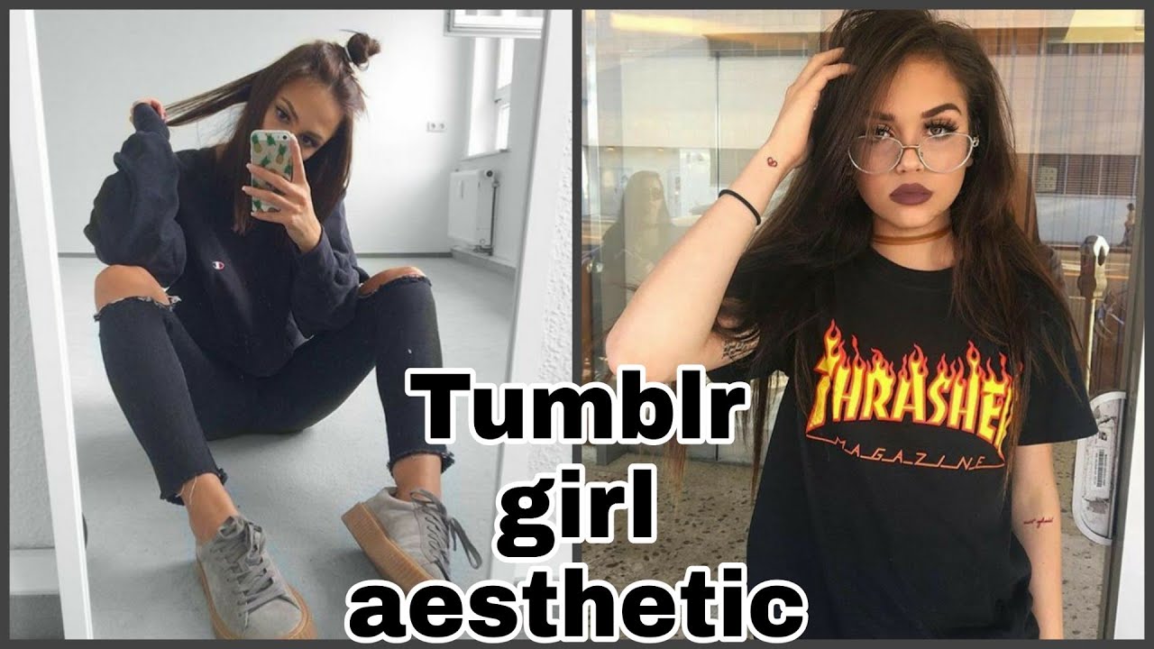 Tumblr girl aesthetic tutorial! ( How to dress and makeups ) - YouTube