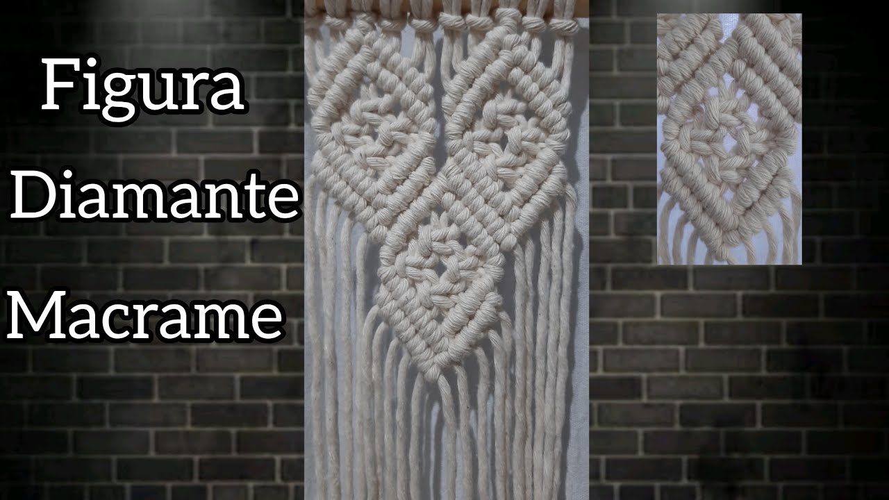 DIY Tutorial Patrón Figura Diamante en Macramé. Macramé Diamond Figure ...