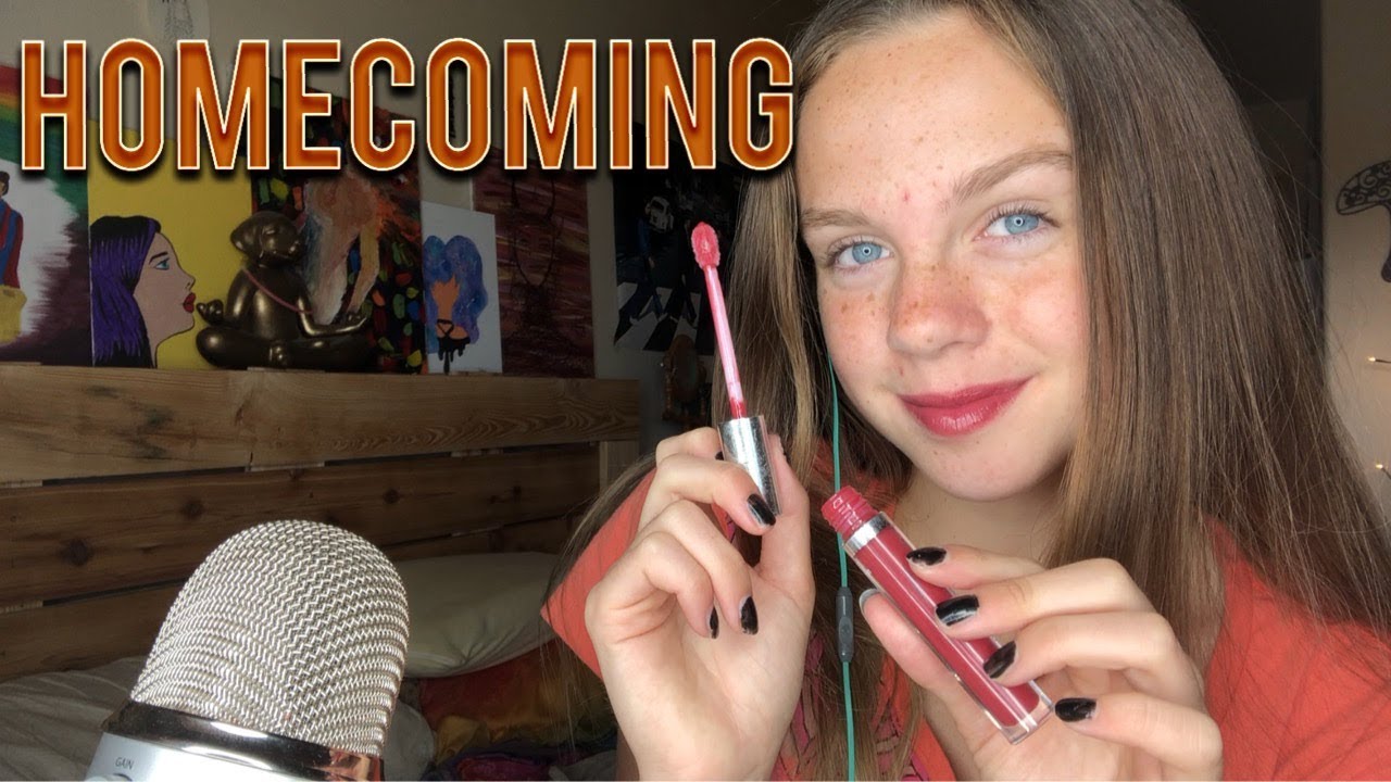 ASMR | Homecoming Makeup Routine - YouTube