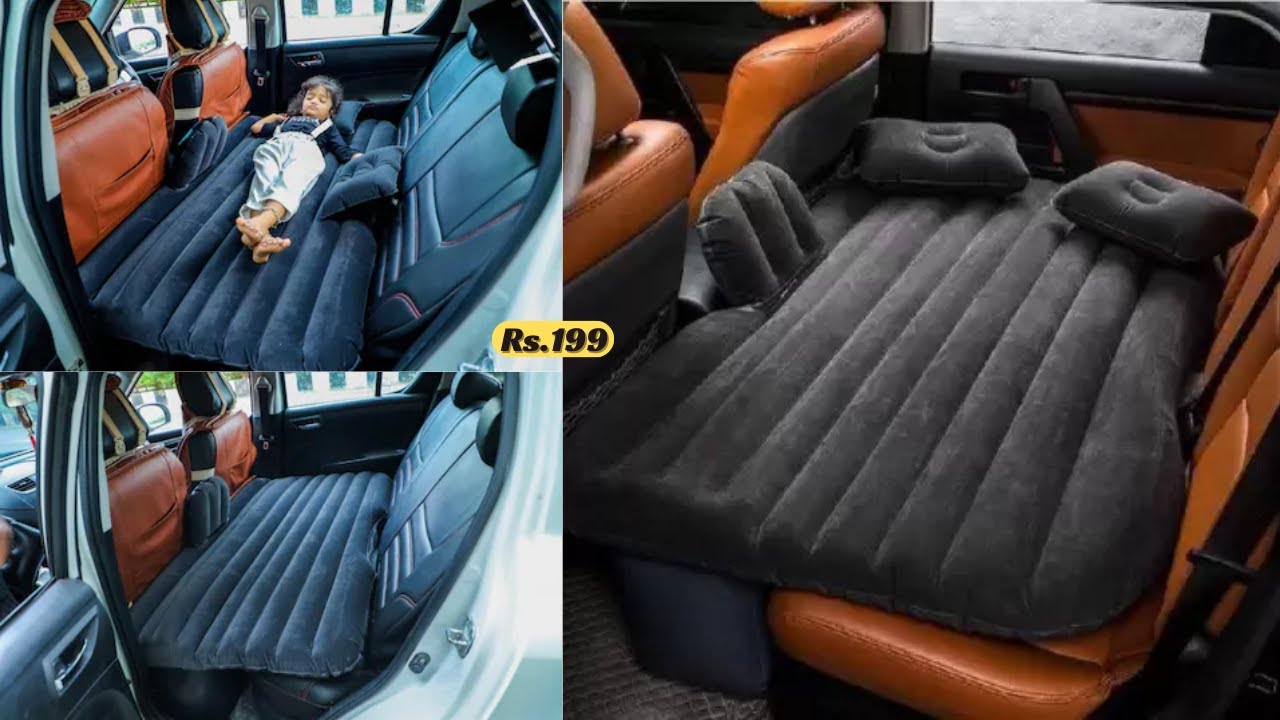 Car Bed Mattress with Two Air Pillows Car Air Pump | Car Bed #carbad ...
