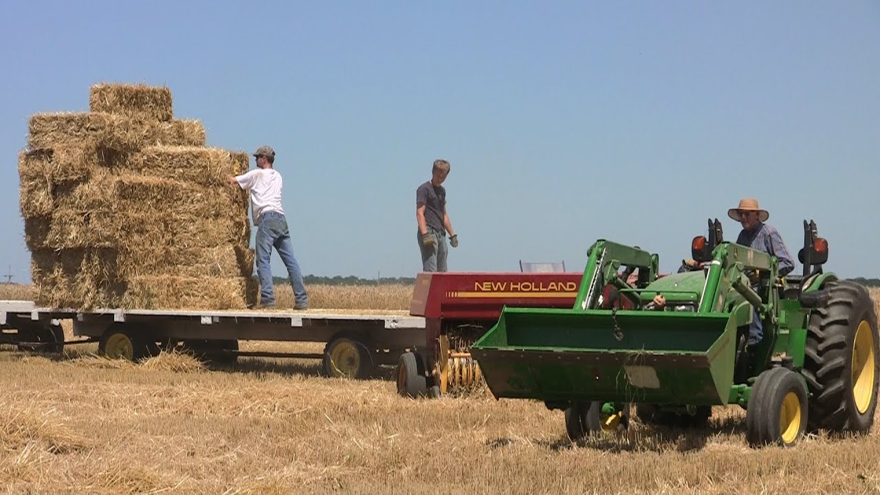 Aves Farms - Baling and Stacking Straw on 7-12-2013 - YouTube