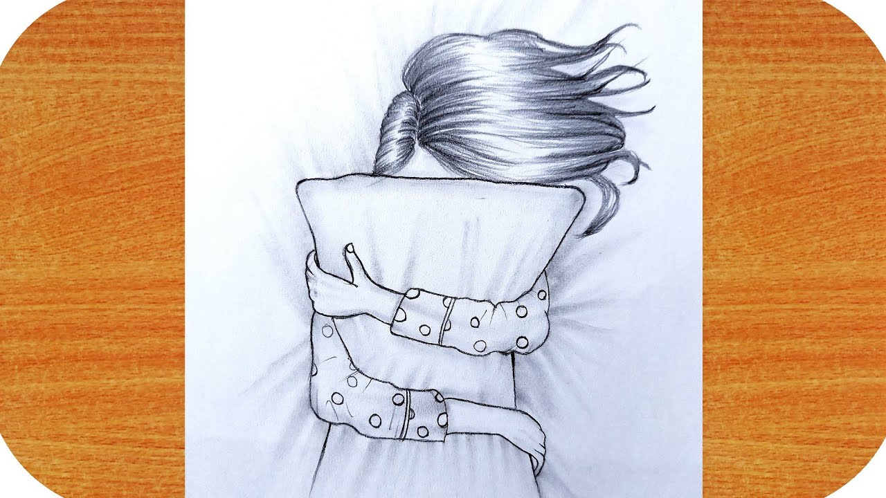 Easy drawing of a sad girl step by step for beginners || How to draw of ...