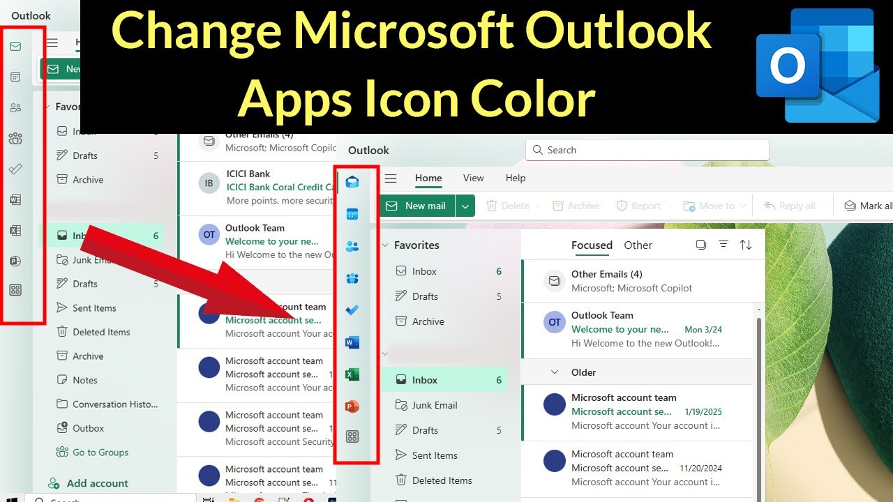 How to change Microsoft Outlook Apps Icon Color on Windows? - YouTube