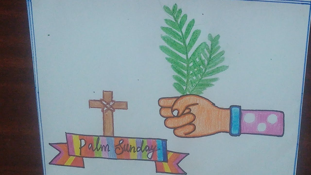 Palm Sunday drawing/How to draw palm Sunday/Easy palm Sunday drawing ...