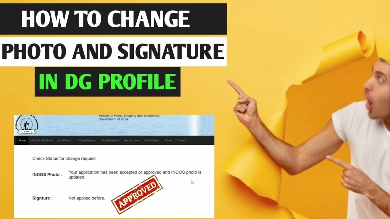 How to upload/change Photo and Signature at seafarers profile in dg ...