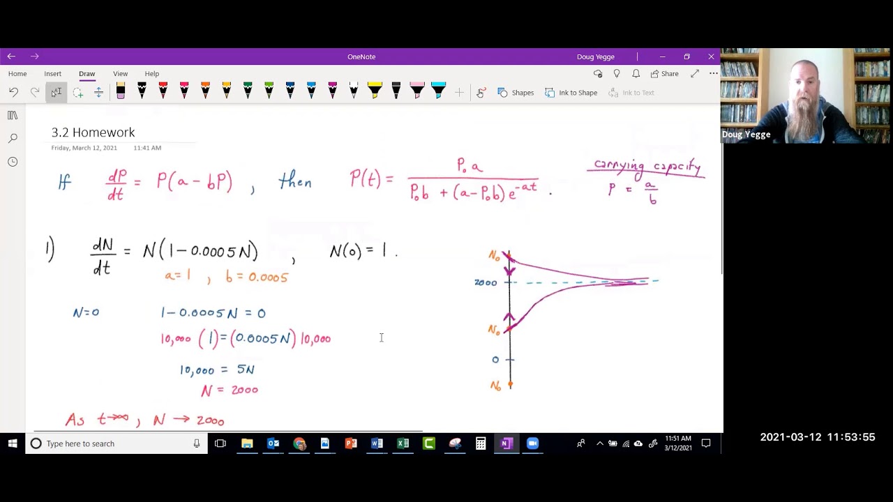 Logistic Equation Homework - YouTube