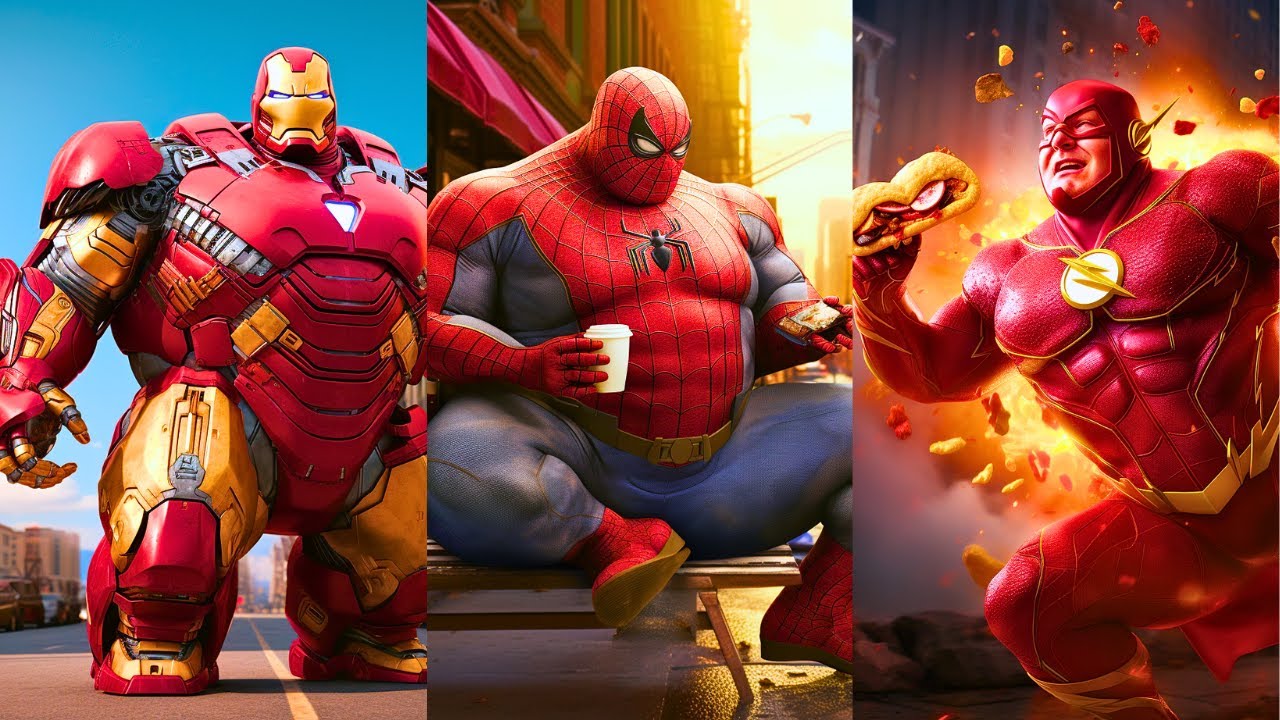 Top 25 Superheroes but Fat 💥 All Characters. DC & Marvel - YouTube