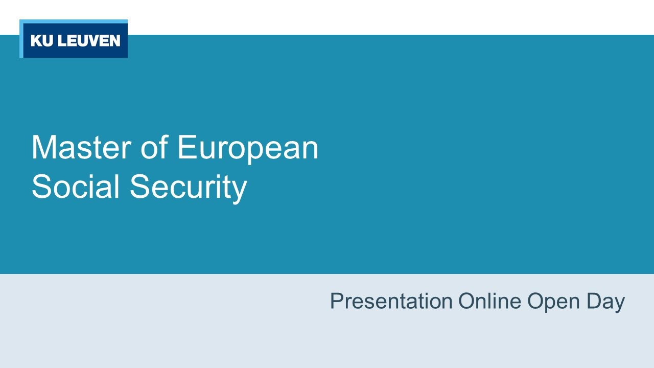 Master of European Social Security Open Day - YouTube