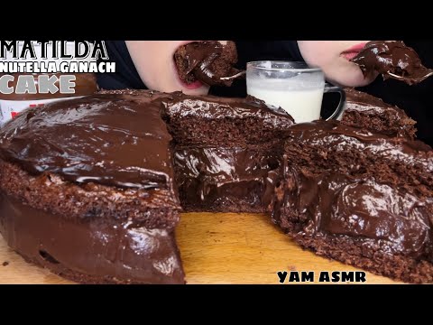 🍫ASMR MATILDA NUTELLA GANACHE CHOCOLATE CAKE WITH MILK MUKBANG 마틸다 초콜릿 케이크/瑪蒂爾達巧克力蛋糕/マチルダのチョコレートケーキ