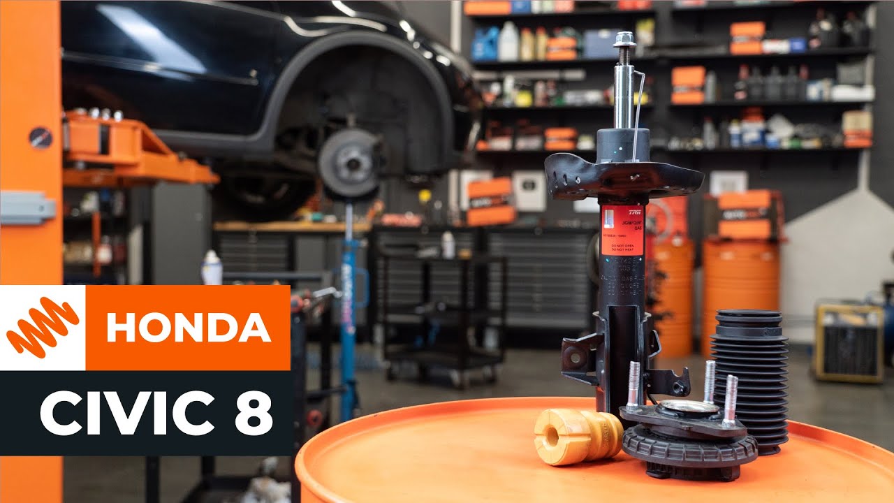 How to change a front shock strut on HONDA CIVIC 8 [TUTORIAL AUTODOC ...