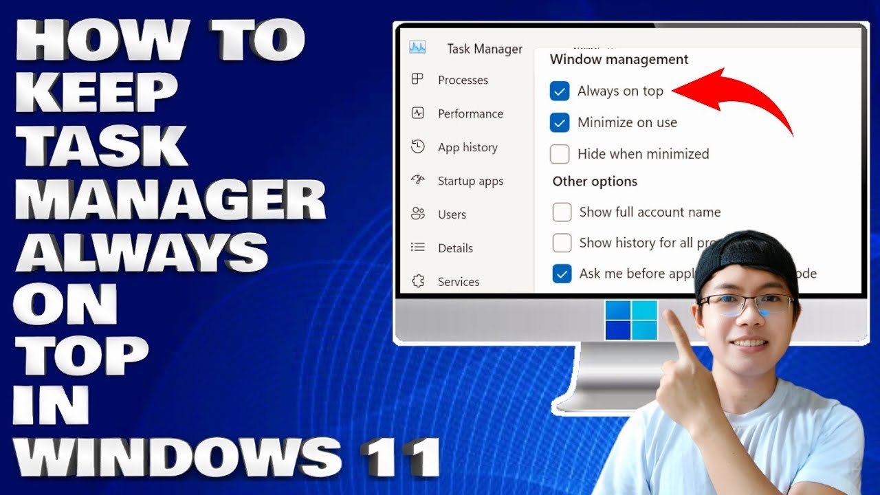 How To Keep Task Manager Always on Top in Windows 10/11 - YouTube