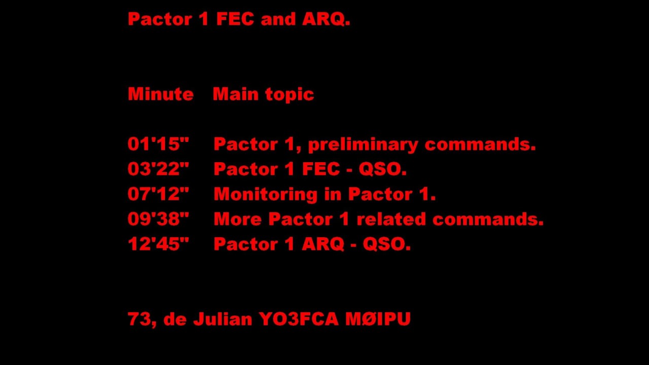 Pactor 1 FEC and ARQ commands, settings and QSO using AEA Pakratt PK232 ...