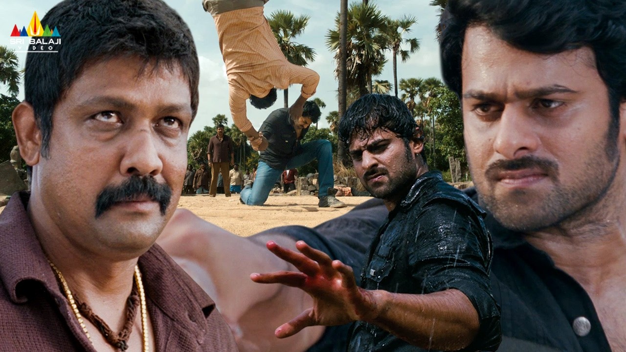 Prabhas Powerful Rain Fight Scene | Mirchi | Sampath Raj | Telugu Movie ...