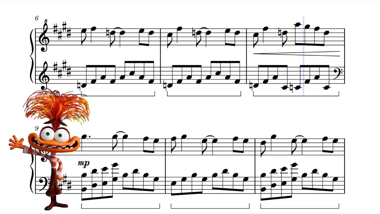 Outside Intro || Inside Out 2 - Piano Sheet Music - YouTube
