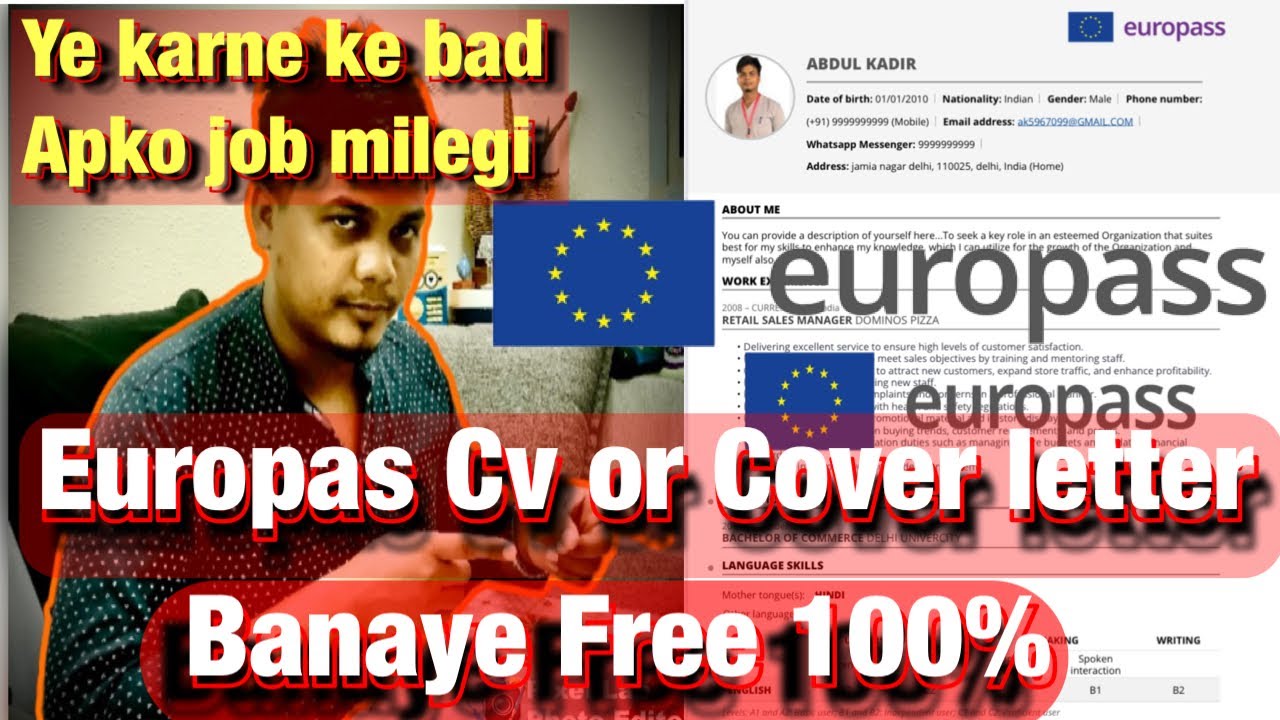 europass cv kaise banaye | Cv and cover letter for malta work # ...