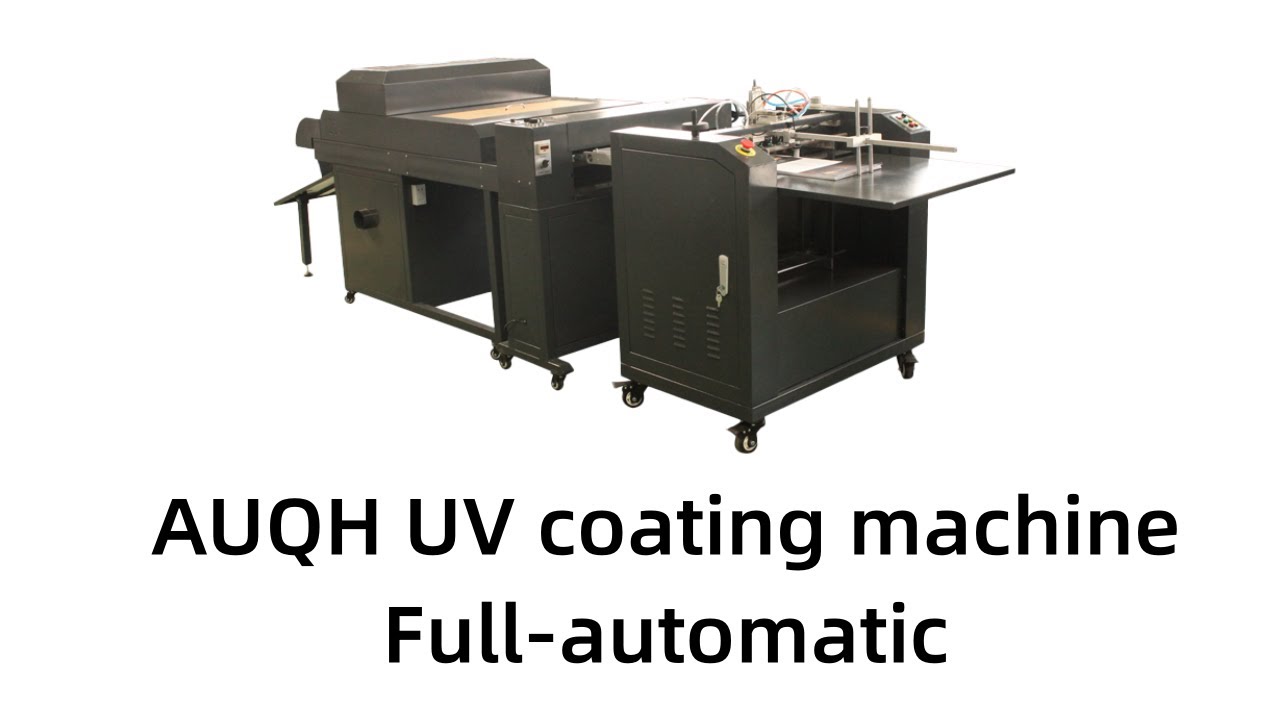 Automatic UV coating machine with stackers - YouTube
