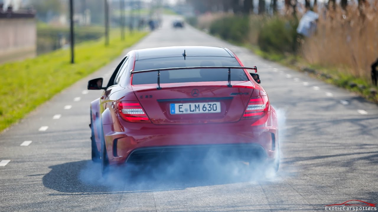 Mercedes-Benz C63 AMG Black Series - Burnout, Revs & Accelerations ...