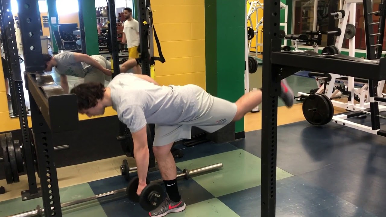 One Arm Dumbbell Single Leg Romanian Deadlift (SLRDL) - YouTube