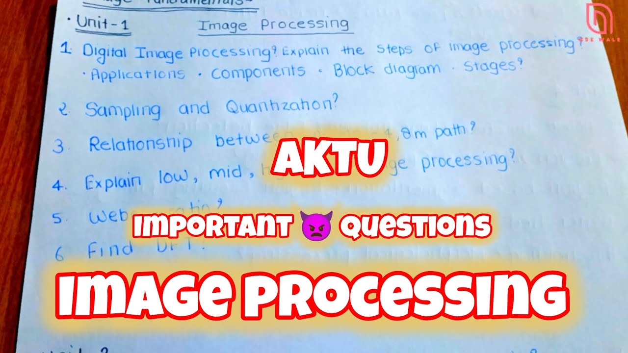Image Processing Important questions aktu || Aktu|| cse wale || IMAGE ...