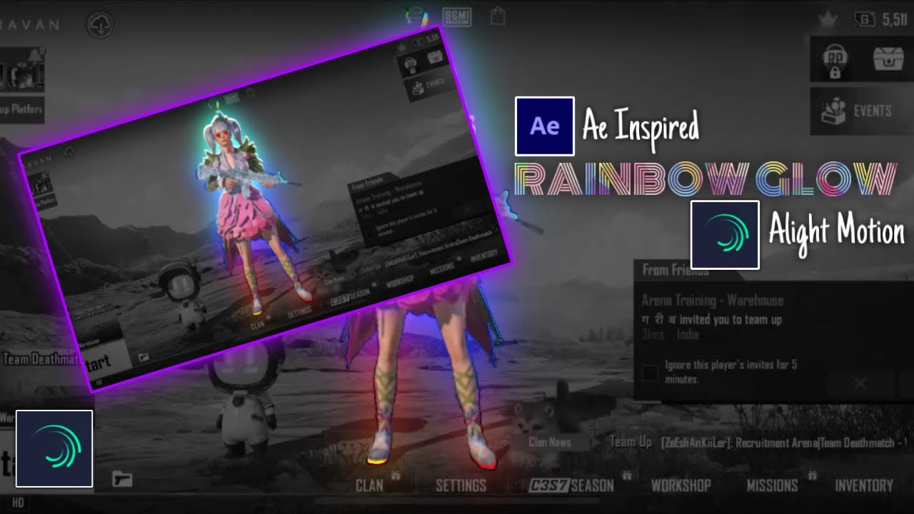 Ae inspired Rainbow Glow 🔥 || Free Preset Xml || Tutorials For Alight Motion || @arseditzAE ...