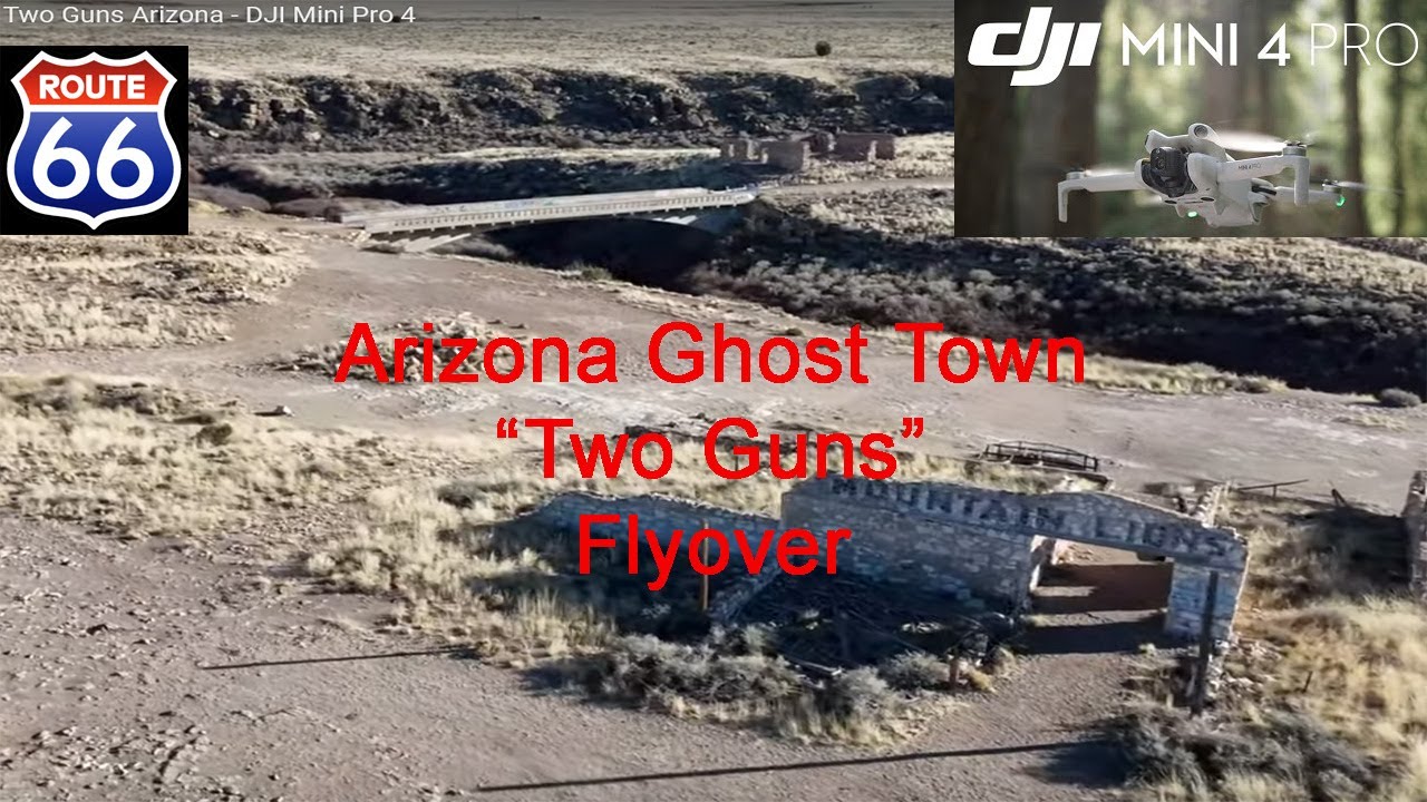 Fly over Abandoned ruins of Two Guns Arizona Zoo Old route 66 DJI Mini ...