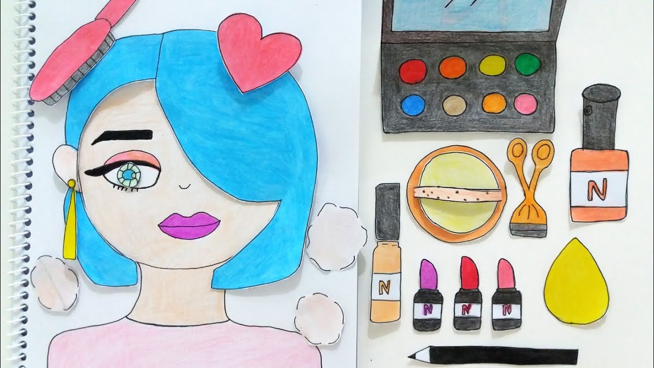 [💸paperdiy💸] Make up💄| paper cosmetics 화장하기 종이놀이 paper play - YouTube