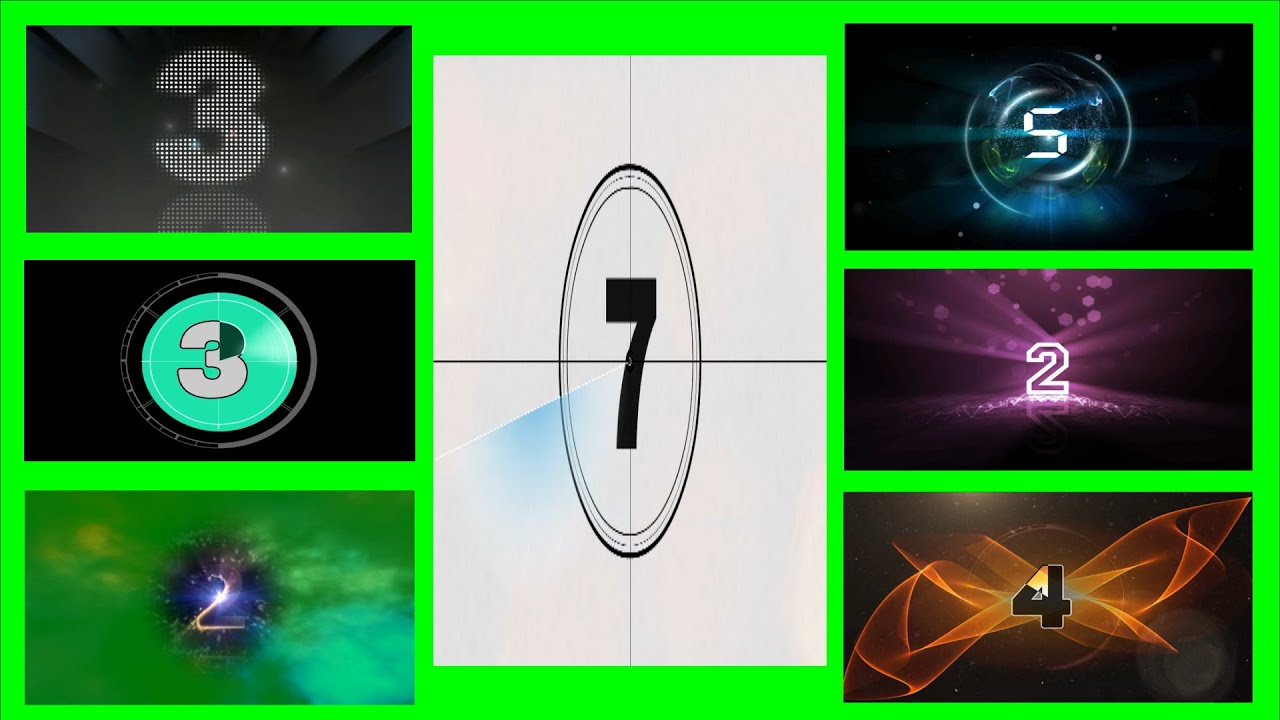 Video heading Numbers, It is have 123456789 / Green screen on copyright ...