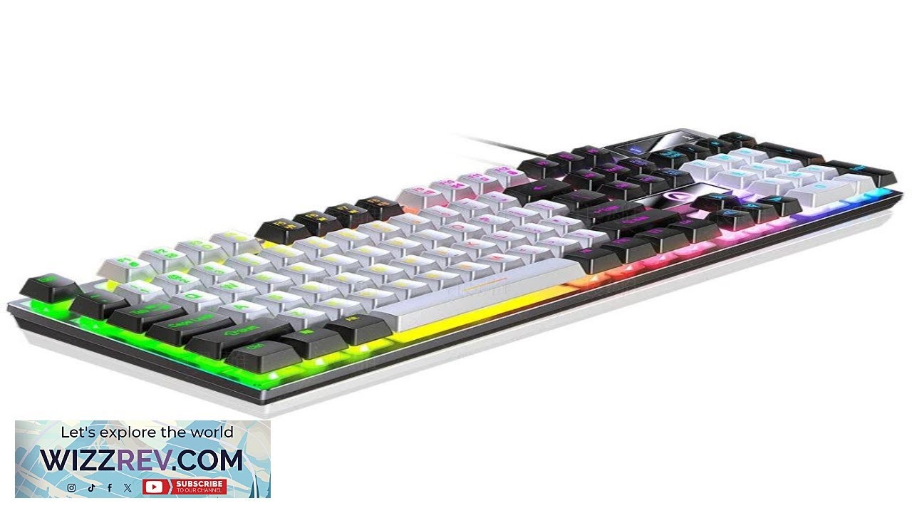 YINDIAO K500 104 Keys Wired Gaming Keyboard Mechanical-Feel Keycaps RGB ...