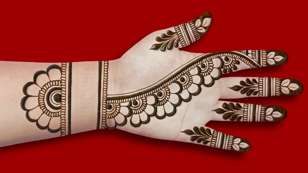 very easy mehndi design | stylish front side mehndi design | mehandi ...