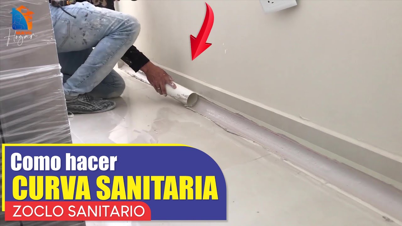 como hacer ZOCLO SANITARIO 💡🌡️ barredera sanitaria - CURVA SANITARIA ...