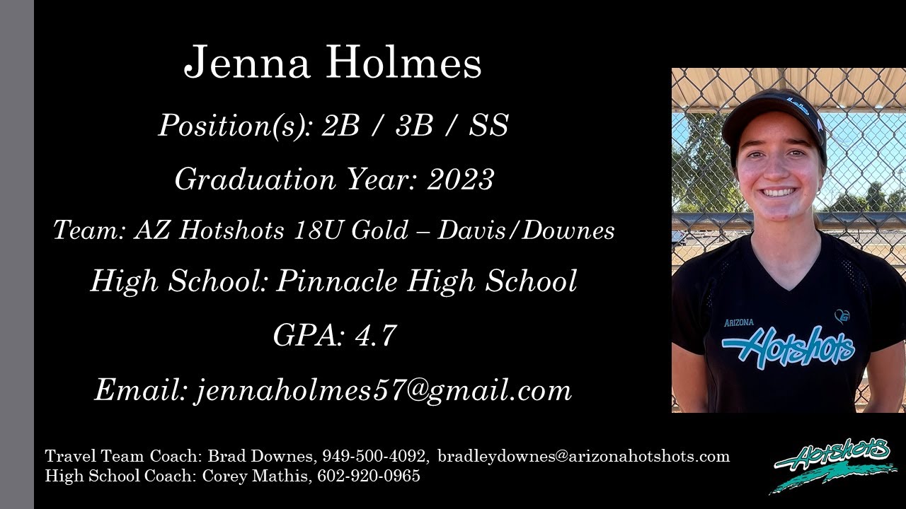Jenna Holmes Softball Skills Video - 2023 2B 3B SS - YouTube