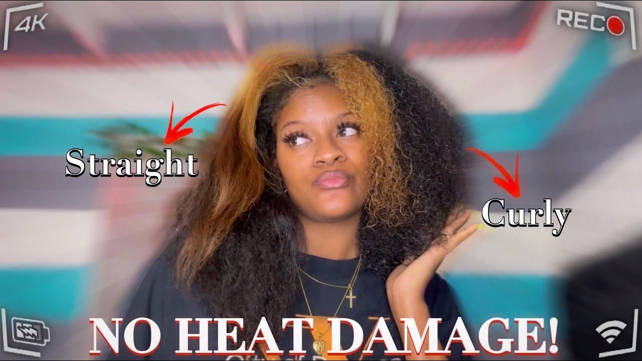 Straight To Curly No Heat Damage - YouTube