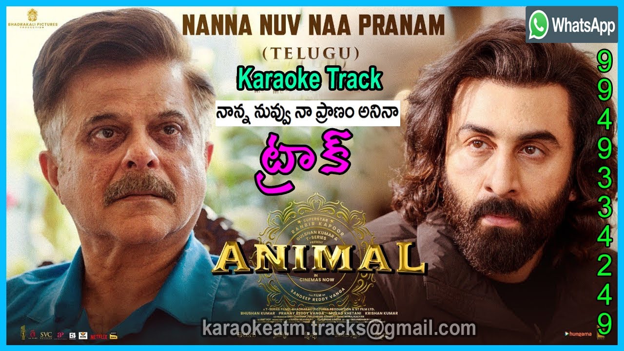 Nanna Nuv Naa Pranam #Lyrical_Karaoke ||ANIMAL Movie Track|| - YouTube