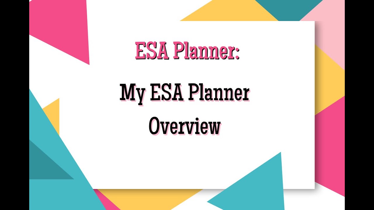 My ESA Planner Overview - YouTube