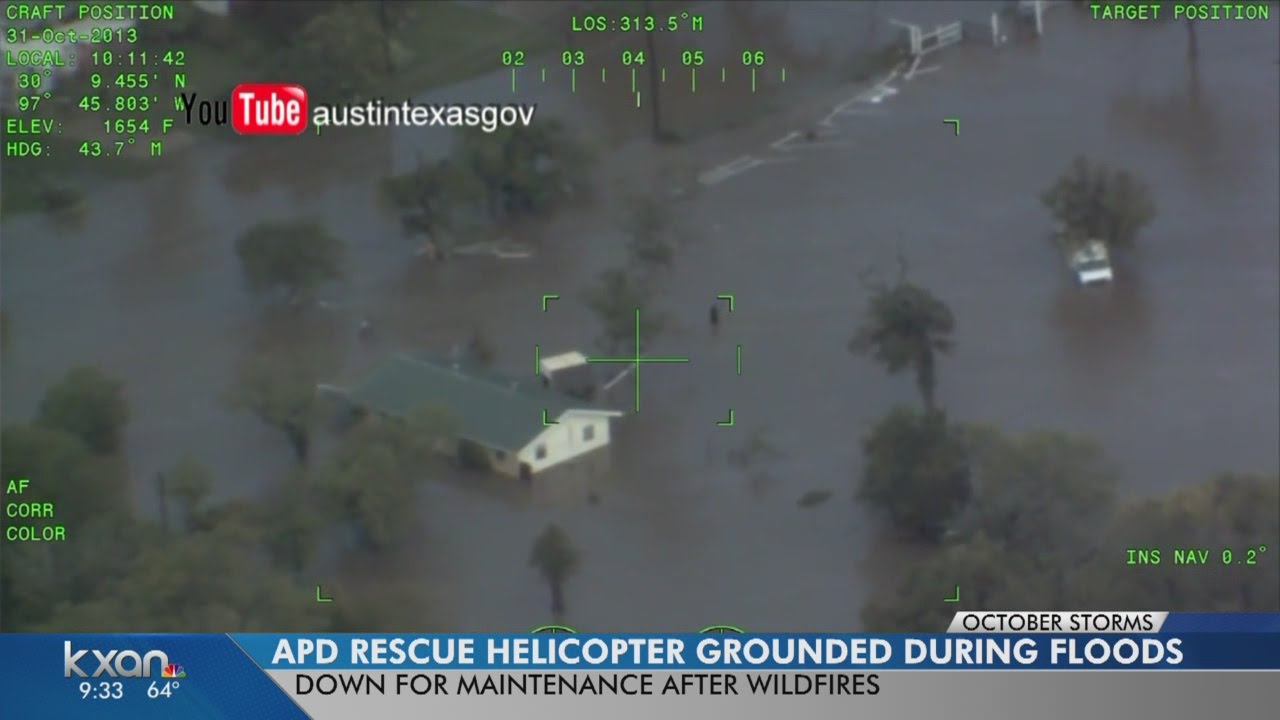 APD helicopter grounded during flood - YouTube