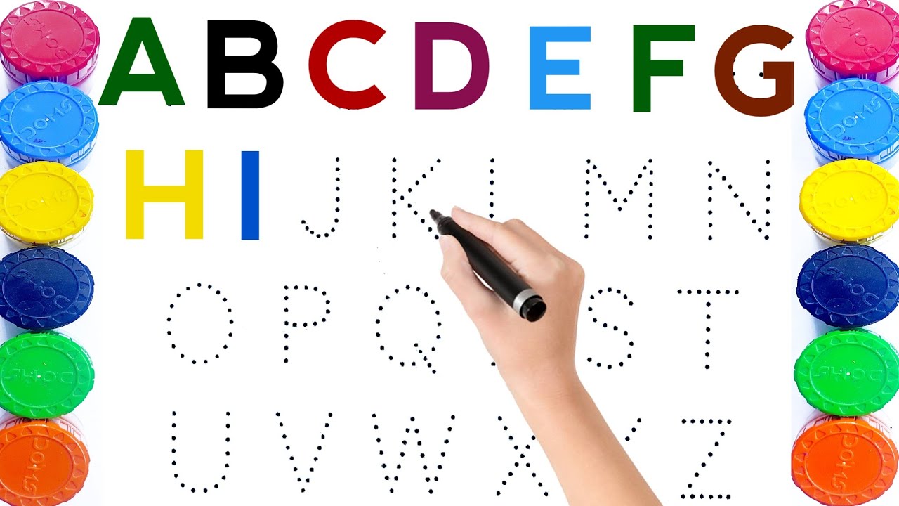 A to Z alphabets for kids,collection for writing along dotted lines for ...